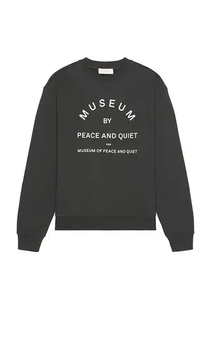 MUSEUM OF PEACE & QUIET Embroidered Logo Crewneck - Black