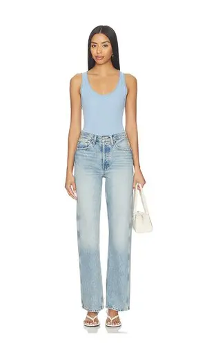Veronica Beard Ribbed Knit Tank Top - Blue Jay