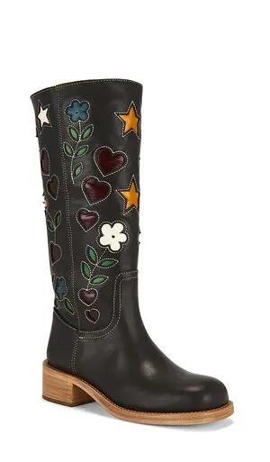 Steve Madden Riggs Floral Boots - Brown