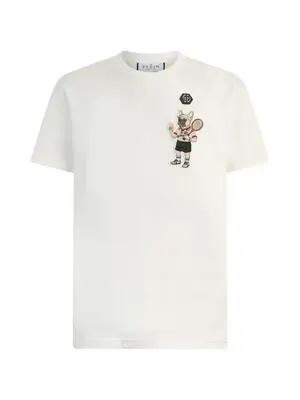 Philipp Plein New York Tennis Embroidered-patch Round-neck T-shirt