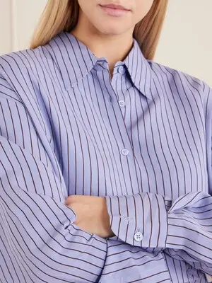 THE FRANKIE SHOP Striped Satin Peri Shirt