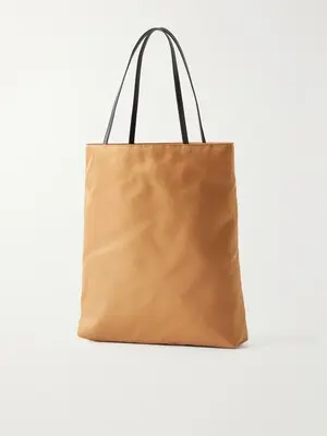 VALESQUE Thea Leather-trimmed Satin-shell Tote Bag