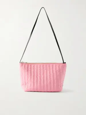 VALESQUE Leather-trimmed Quilted Shell Shoulder Bag - Pink