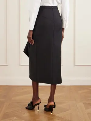 Givenchy Wool And Mohair-blend Maxi Wrap Skirt - Black