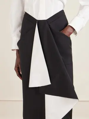 Givenchy Wool And Mohair-blend Maxi Wrap Skirt - Black