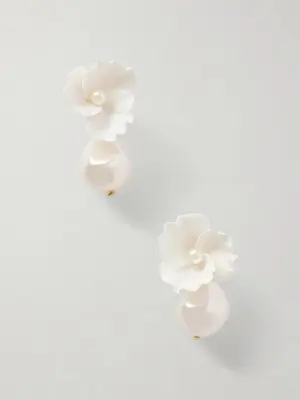 JENNIFER BEHR Gold-tone Pearl Drop Earrings - Neutrals
