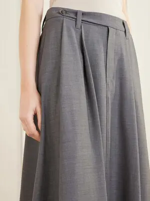 Brunello Cucinelli Pleated Wool-blend Midi Skirt