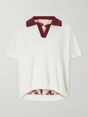 Marni Floral Print Back Polo Sweater - Multi