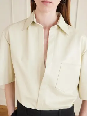 Tove Jiayun Leather Shirt - Neutrals