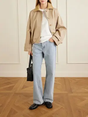 RÓHE Suede-trimmed Cotton Blouson Jacket - Neutrals