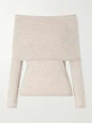 Max Mara Faretra Off-the-shoulder Cashmere Top - Neutrals