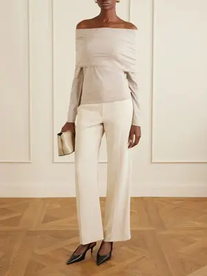 Max Mara Faretra Off-the-shoulder Cashmere Top - Neutrals