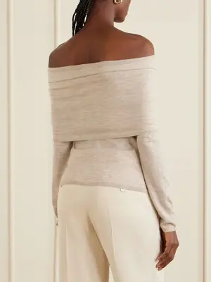 Max Mara Faretra Off-the-shoulder Cashmere Top - Neutrals