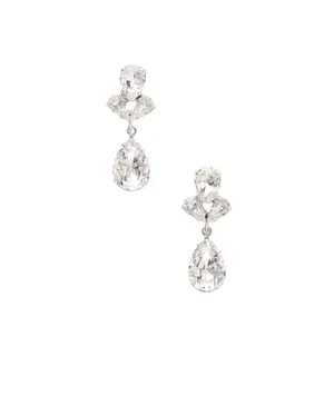 JENNIFER BEHR Mariza Crystal Drop Earrings - Silver