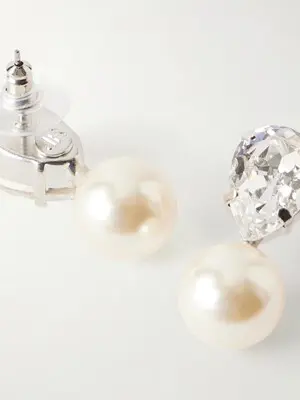 JENNIFER BEHR Cimone Crystal And Pearl Drop Earrings