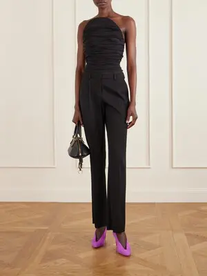 Balenciaga Ruched Silk-chiffon Bustier Top