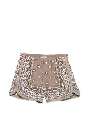 ORSINA Bandana Print Embroidered Shorts