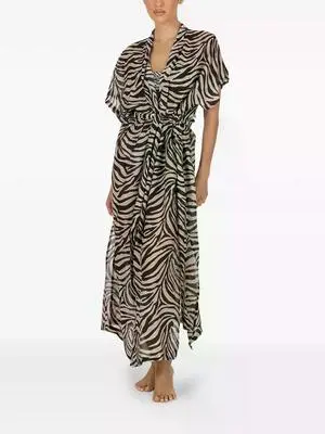 PARAMIDONNA Aria Zebra-print Beach Dress