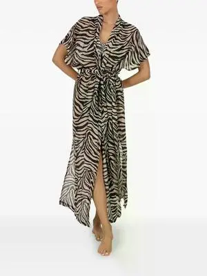 PARAMIDONNA Aria Zebra-print Beach Dress