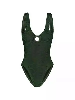 PARAMIDONNA Ring-detail One-piece Swimsuit - Green