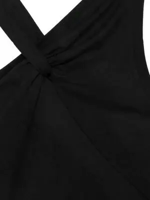 SOLOTRE Twisted-strap Top - Black