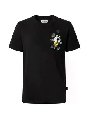 Philipp Plein Round Neck T-shirt Gelato Monsters - Black
