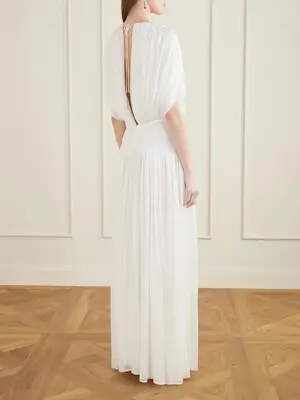 Tove Lyla Gathered Jersey Gown - White