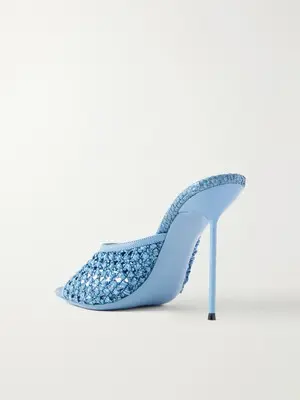 Paris Texas Lidia Straw Mules - Blue
