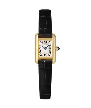 CARTIER Tank Louis 16.5mm Mini 18-Karat And Alligator Watch