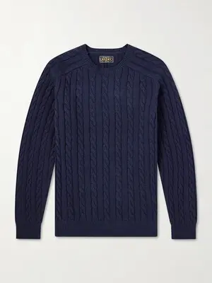 BEAMS Cable-knit Cotton Sweater - Blue