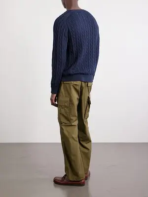 BEAMS Cable-knit Cotton Sweater - Blue
