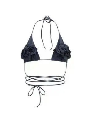 Magda Butrym Floral-motif Bikini Top - Blue