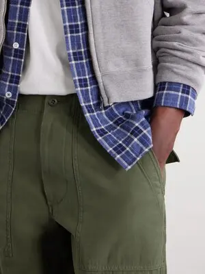 BEAMS Straight-leg Cotton Trousers - Green