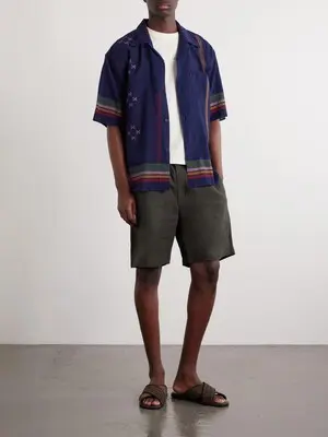 KARDO Rohit Camp-collar Striped Cotton Shirt - Blue