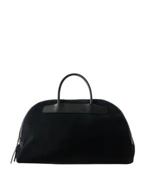 BLEU DE CHAUFFE Leather-trimmed Suede Weekend Bag - Black