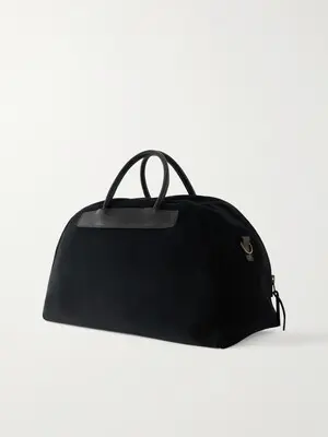 BLEU DE CHAUFFE Leather-trimmed Suede Weekend Bag - Black