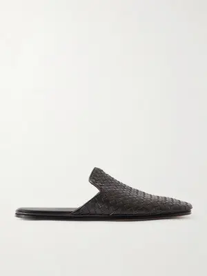 Bottega Veneta Intrecciato Leather Slippers - Brown
