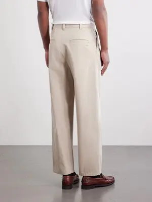 A.p.c. Ricky Pleated Wide-leg Cotton Trousers - Neutrals