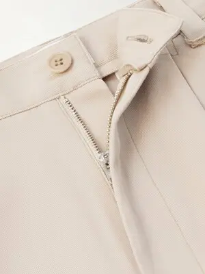 A.p.c. Ricky Pleated Wide-leg Cotton Trousers - Neutrals