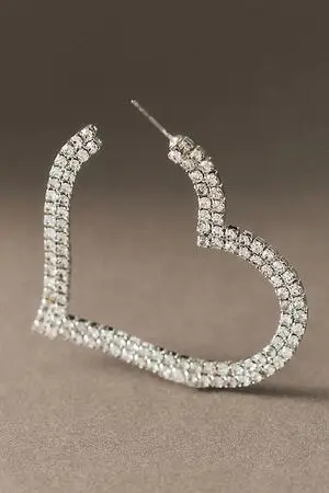 VIESTE ROSA Crystal Heart Hoop Earrings