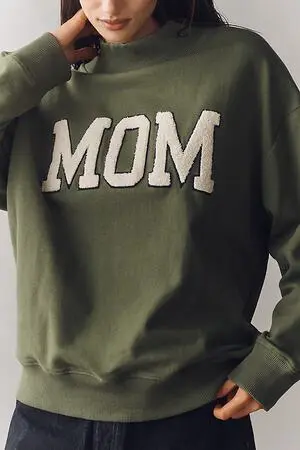 Anthropologie Mom Mock-neck Pullover - Green