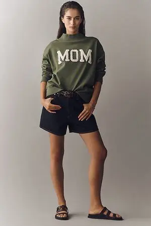 Anthropologie Mom Mock-neck Pullover - Green