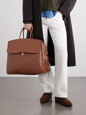 BLEU DE CHAUFFE Zoom Full-grain Leather Weekend Bag