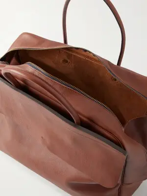 BLEU DE CHAUFFE Zoom Full-grain Leather Weekend Bag
