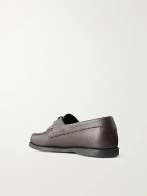 Brioni Leather Boat Shoes - Brown