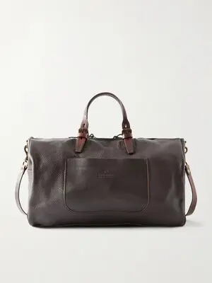 BLEU DE CHAUFFE Full-grain Leather Weekend Bag - Brown