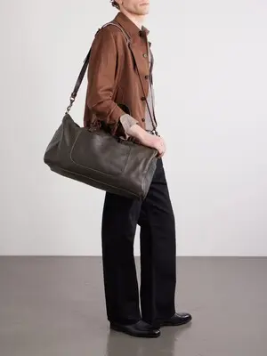 BLEU DE CHAUFFE Full-grain Leather Weekend Bag