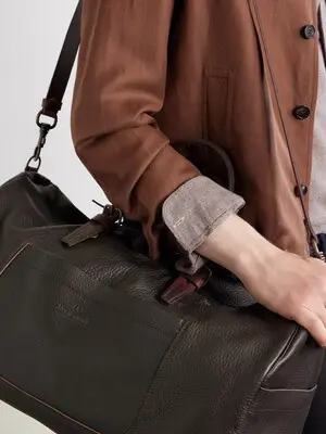 BLEU DE CHAUFFE Full-grain Leather Weekend Bag