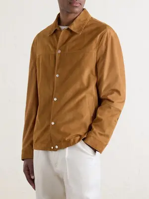 Brunello Cucinelli Suede Jacket - Orange