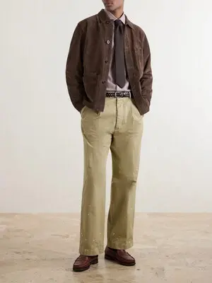 DRAKE'S Suede Chore Jacket - Brown